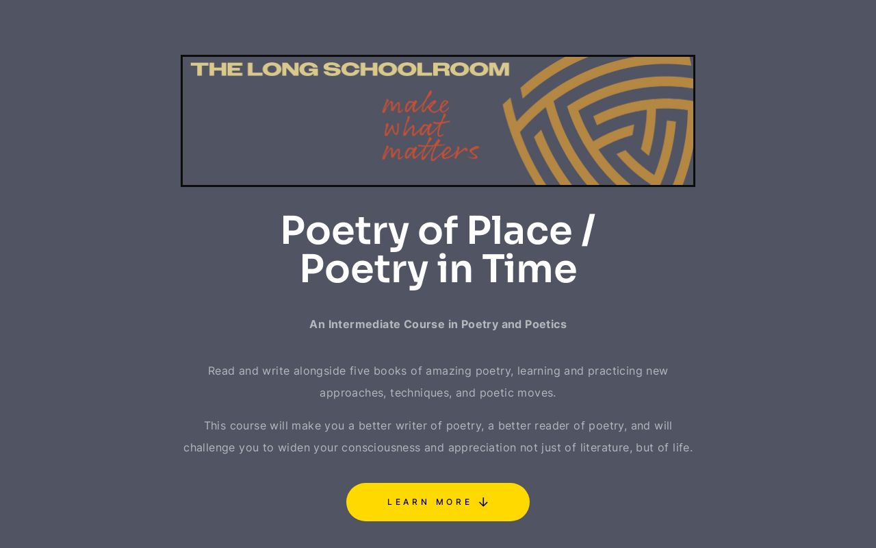 Poetry of Place / Poetry in Time
